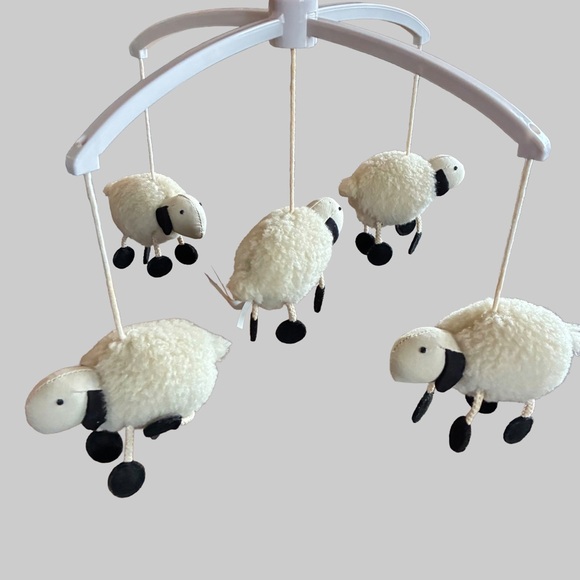 Pottery Barn Kids | Other | Pottery Barn Kids Wool Sheep Lamb Mobile 5 ...